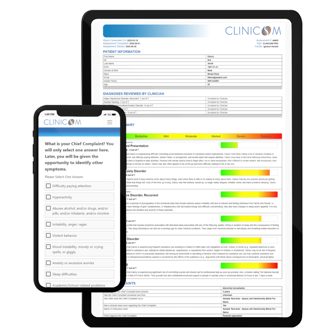 Clinicom Mental Health Assessment Software